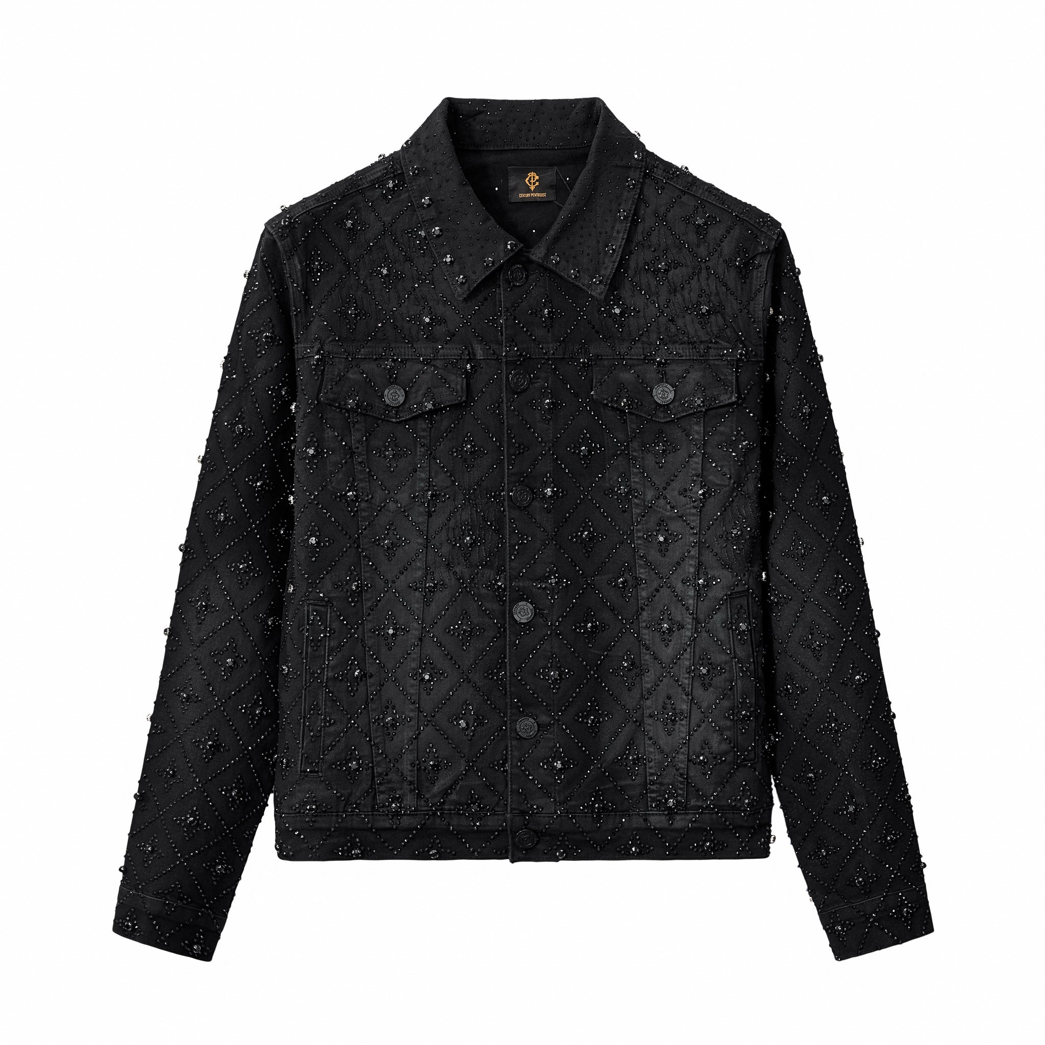 Radiant Embl Denim Jkt – Century Penthouse-BLACK – baroccowholesale